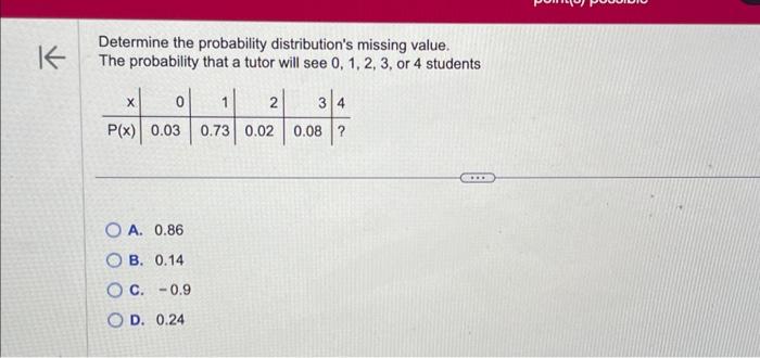 Solved Determine the probability distribution's missing | Chegg.com