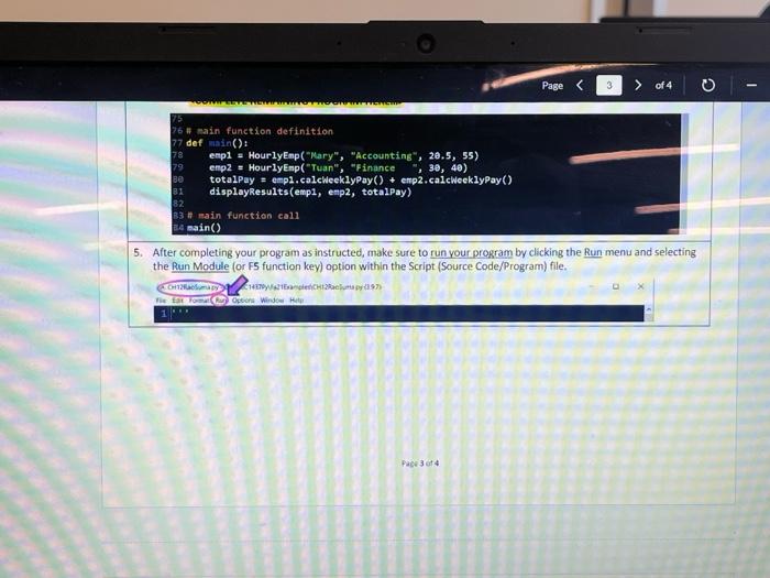 Solved in sain function definition def man() : emp1 = | Chegg.com