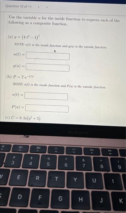 Solved Use the variable u for the inside function to express | Chegg.com
