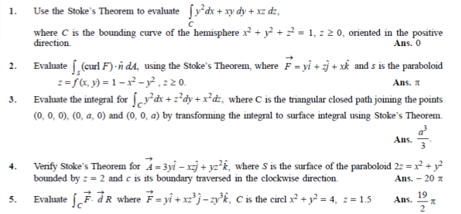 Solved 1. Use the Stoke’s Theorem to evaluate Sy?dx + xy dy | Chegg.com