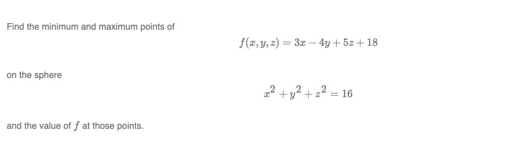 Solved Find the minimum and maximum points | Chegg.com