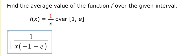 Solved Find The Average Value Of The Function F Over The Chegg