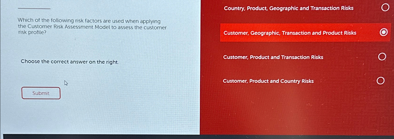 Solved Country, Product, Geographic and Transaction | Chegg.com