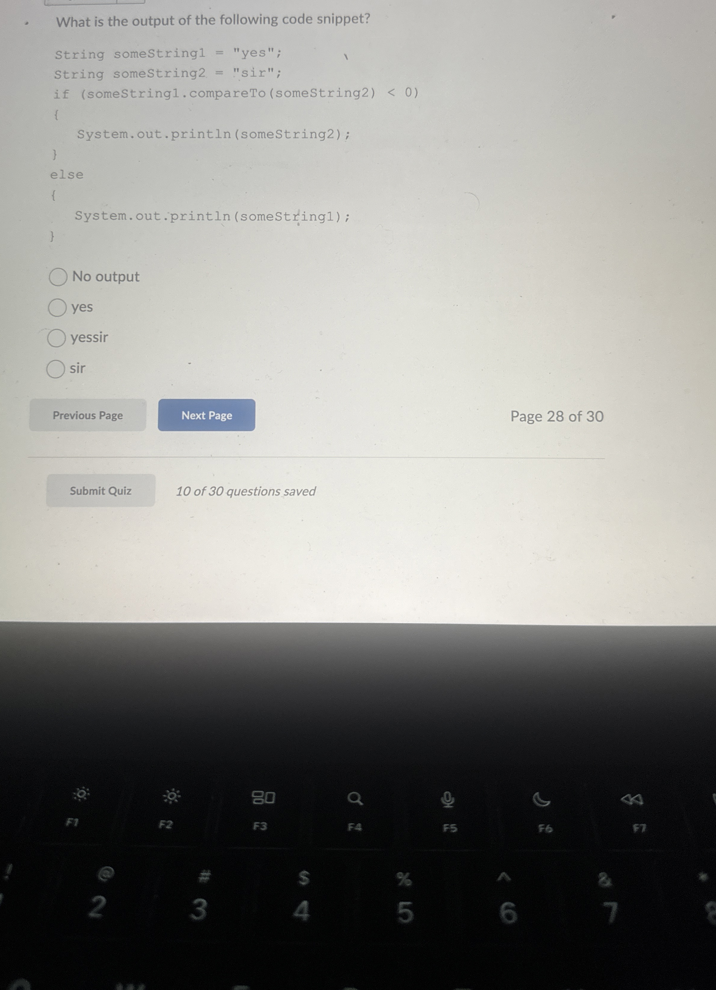 Solved What is the output of the following code | Chegg.com