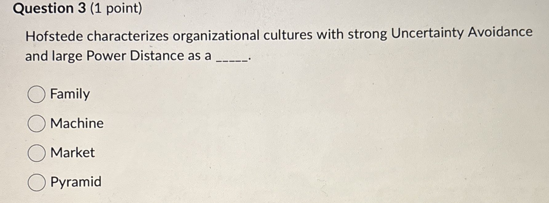 Solved Question 3 (1 ﻿point)Hofstede characterizes | Chegg.com