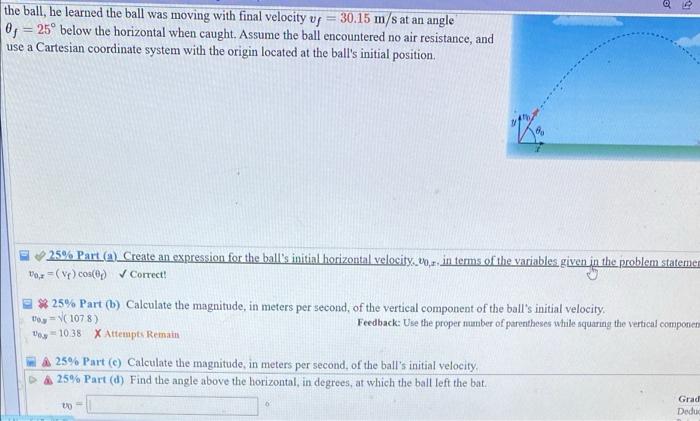 Solved the ball, he learned the ball was moving with final | Chegg.com