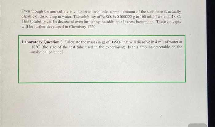 Solved Laboratory Question 3. Calculate the mass (in g) of | Chegg.com
