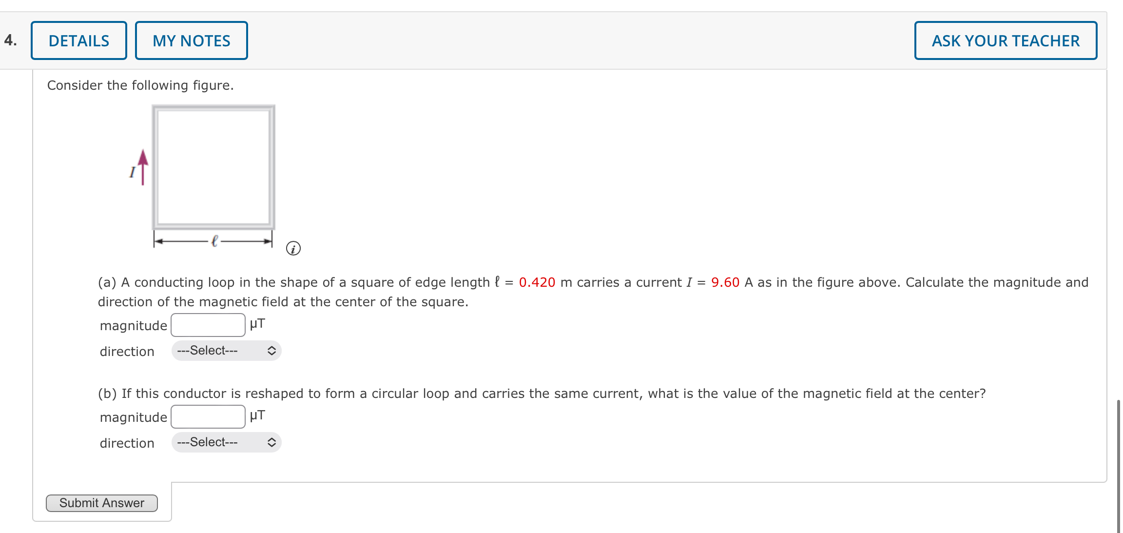 Solved Consider the following figure.1(a) ﻿A conducting loop | Chegg.com