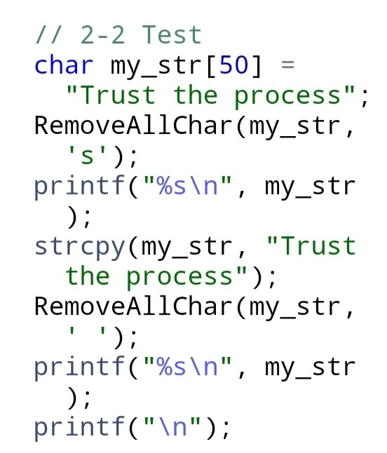 Solved • FUNCTION 2-2 RemoveAllChar(ch ar str[], char c): | Chegg.com