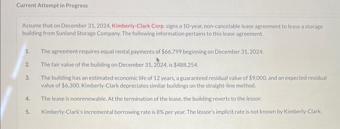 Solved Assume that on December 31, 2024, Kimberly-Clark | Chegg.com