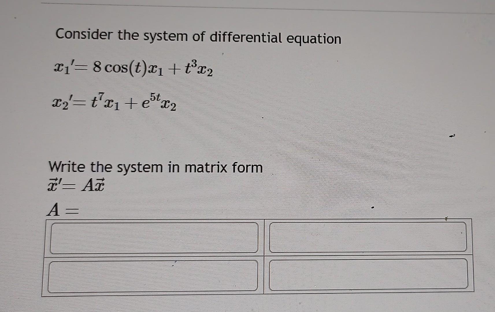 Solved Consider the system of differential equation | Chegg.com