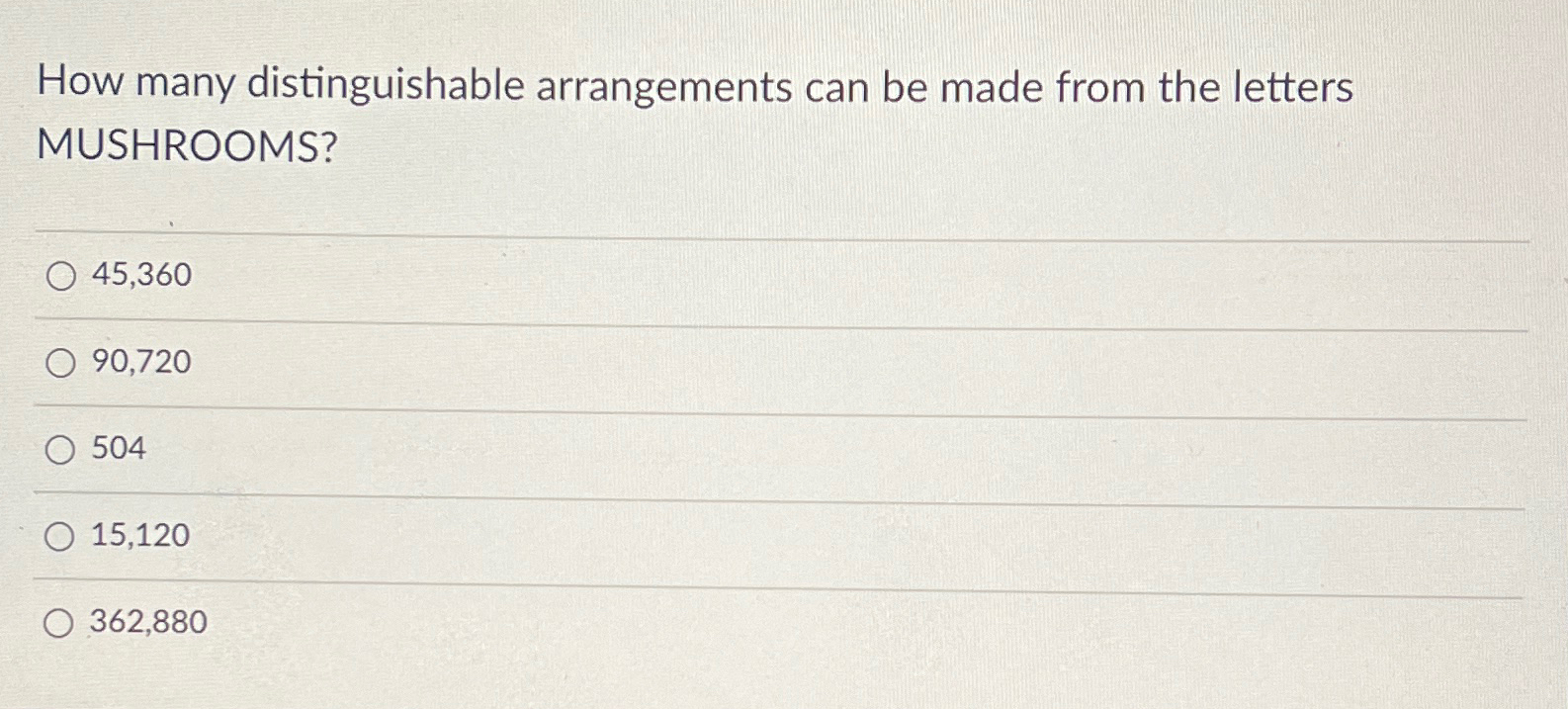 Solved How many distinguishable arrangements can be made | Chegg.com