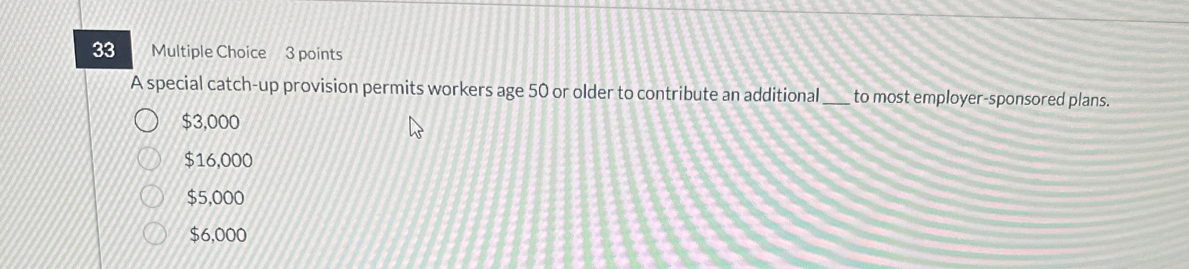 Solved 33Multiple Choice3 ﻿pointsA special catch-up | Chegg.com