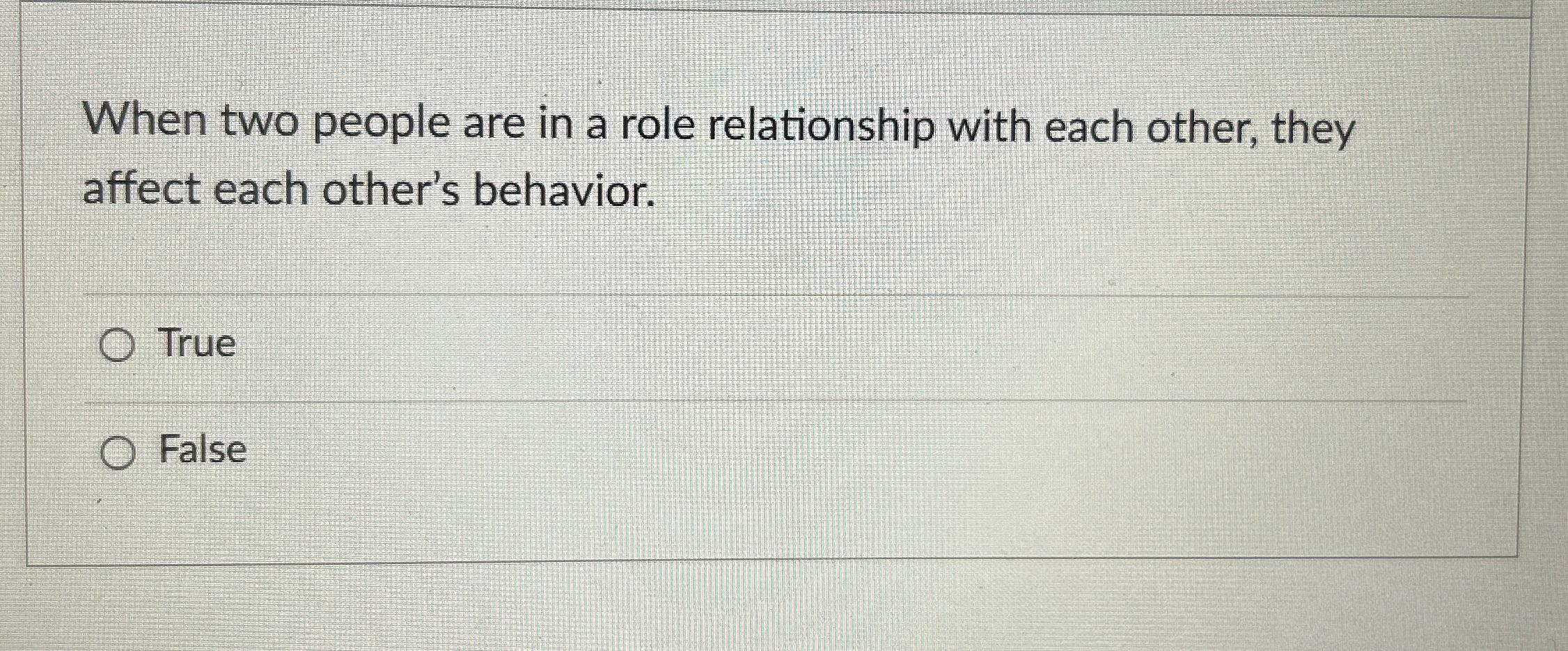 Solved When two people are in a role relationship with each | Chegg.com