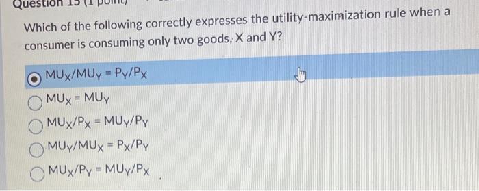 Solved Which Of The Following Correctly Expresses The Chegg