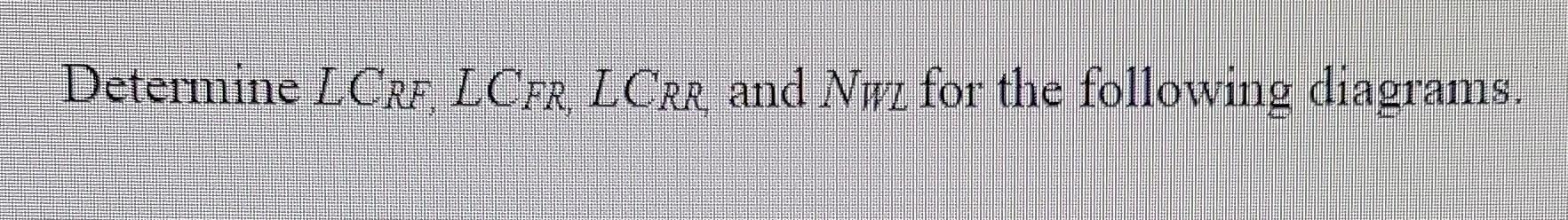 Determine LCRF,LCFR,LCRR and NWL for the following | Chegg.com
