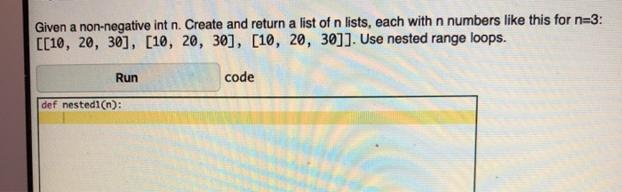 Solved Given a non-negative int n. Create and return a list | Chegg.com