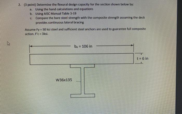 Solved 2 (3 point) Determine the flexural design capacity | Chegg.com