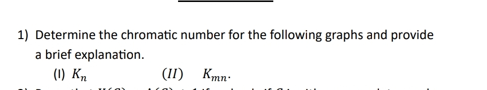 Solved Determine the chromatic number for the following | Chegg.com