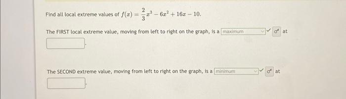 Solved Find all local extreme values of | Chegg.com