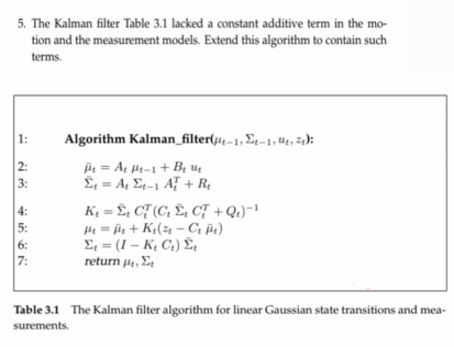 Solved The Kalman filter Table 3.1 ﻿lacked a constant | Chegg.com