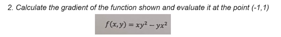 Solved Calculate the gradient of the function shown and | Chegg.com