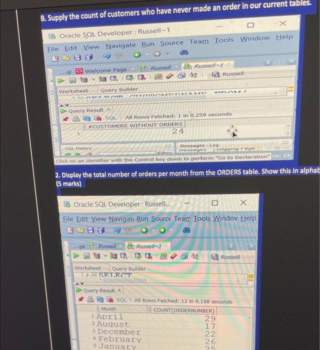 Solved 1. Provide two statements. A. Looking at CUSTOMERS | Chegg.com
