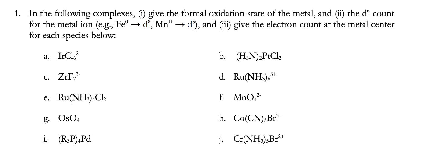 Solved In the following complexes give the dn ﻿countfor the | Chegg.com