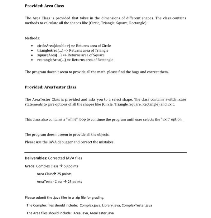 Solved Provided: Complex Class The Complex Class is provided | Chegg.com