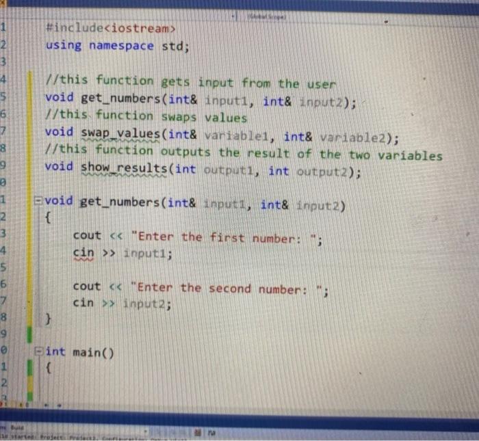 Solved Call By Reference Exercise Write A Program That Swaps 
