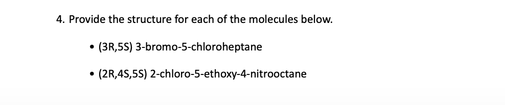 Solved Provide the structure for each of the molecules | Chegg.com
