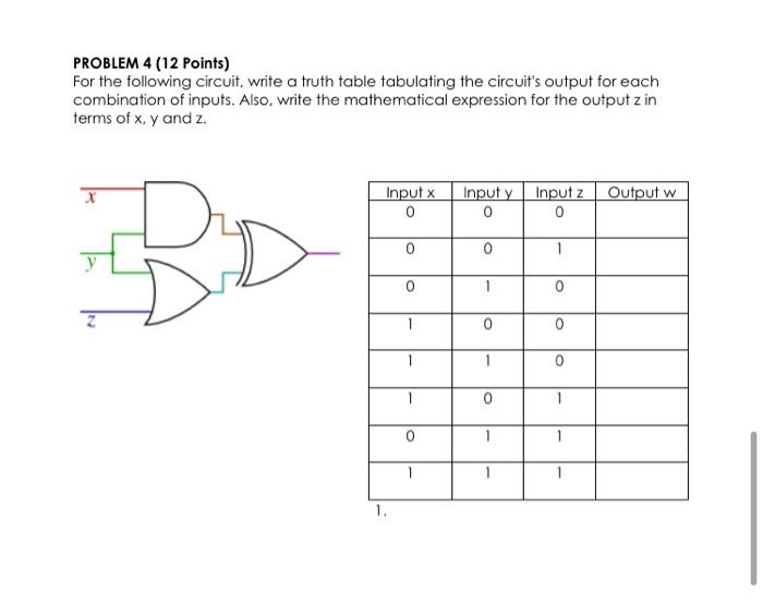 Solved PROBLEM 4 (12 points) For the following circuit, | Chegg.com