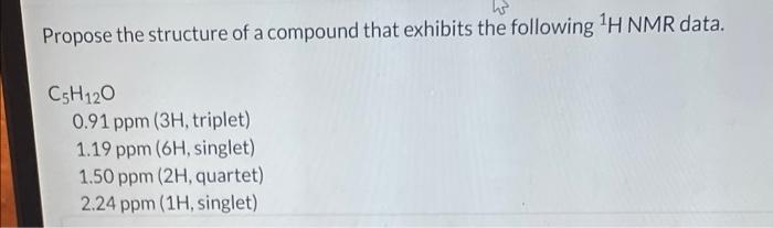 Solved Propose the structure of a compound that exhibits the | Chegg.com