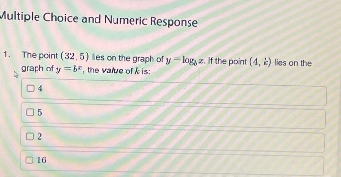 Solved Multiple Choice and Numeric Response 1. The point | Chegg.com