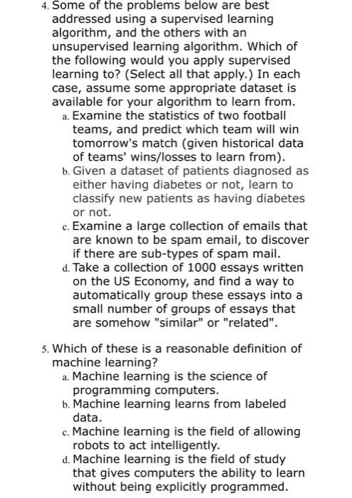 Solved 4 Some Of The Problems Below Are Best Addressed