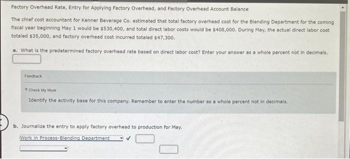Solved Factory Overhead Rate, Entry for Applying Factory | Chegg.com