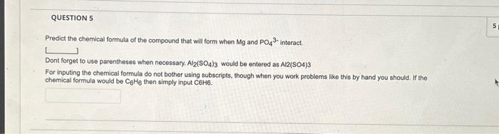 Solved Predict the chemical formula of the compound that | Chegg.com