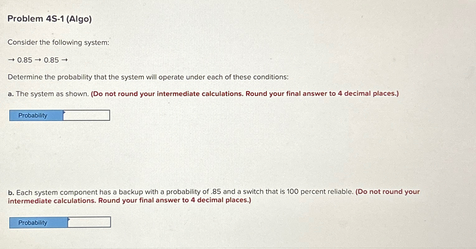 Solved Problem 4S-1 (Algo)Consider the following | Chegg.com
