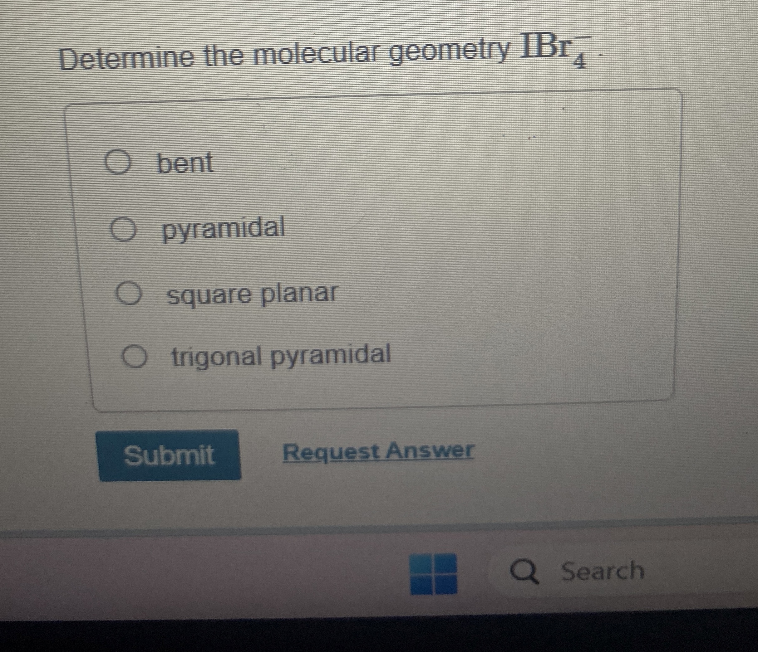 Solved Determine the molecular geometry | Chegg.com