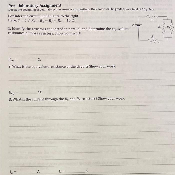 Solved - Pre - laboratory Assignment Due at the beginning of | Chegg.com
