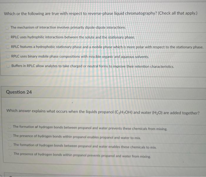 Solved Which or the following are true with respect to | Chegg.com