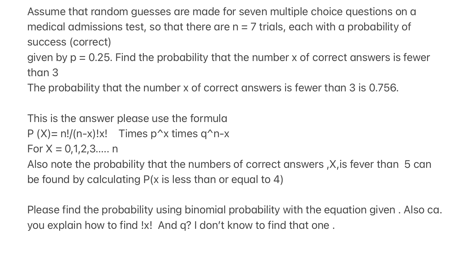 Solved Assume that random guesses are made for seven | Chegg.com