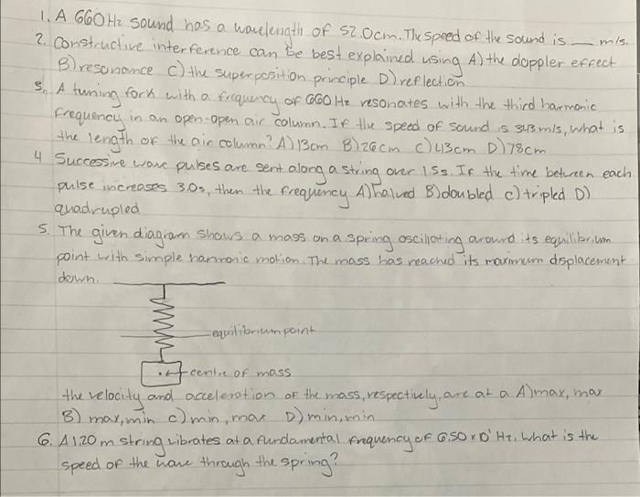 Solved 2. Constructive interference can be best explained | Chegg.com