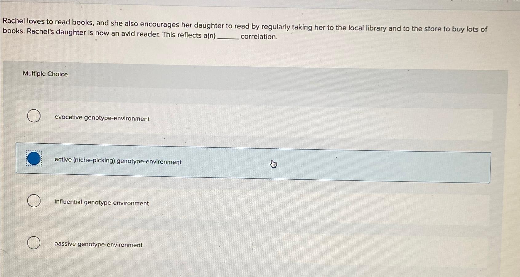 Solved Rachel loves to read books, and she also encourages | Chegg.com