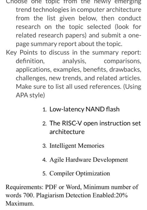 Solved trend technologies in computer architecture from the | Chegg.com
