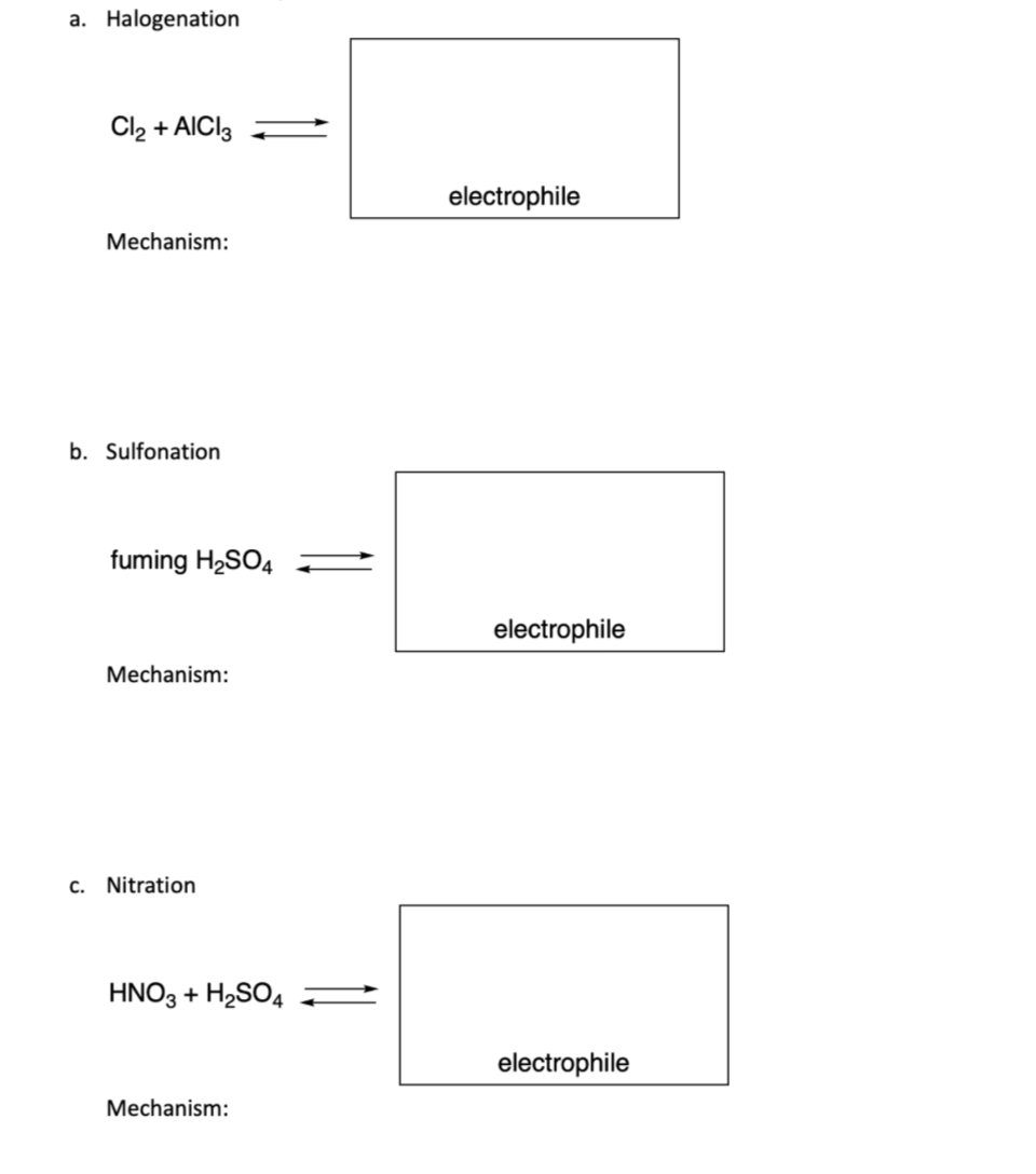 Solved Provide the structure of the electrophile in each | Chegg.com
