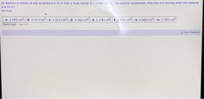 Solved An electron is initially at rest at distance 0.15 m | Chegg.com