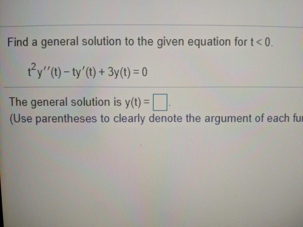 Solved Find a general solution to the given equation for | Chegg.com