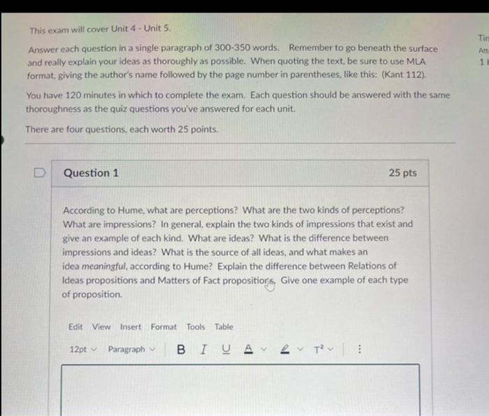 This exam will cover Unit 4 - Unit 5. Answer each | Chegg.com