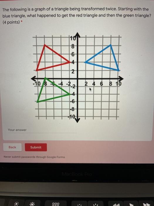 Solved The following is a graph of a triangle being | Chegg.com